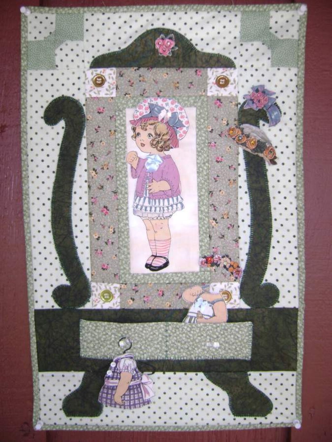 Petite Fabric Paper Doll Mini Wall Hanging Finished Size: 14 X 22 - Etsy