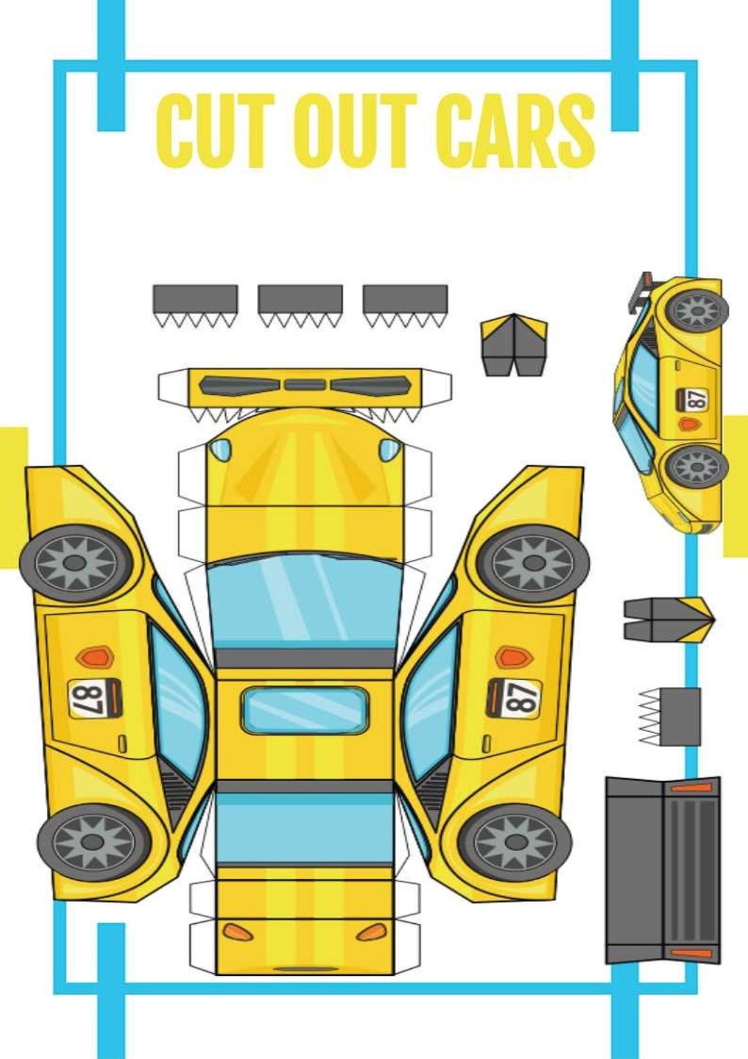 Cut Out Cars Activity Book - Etsy
