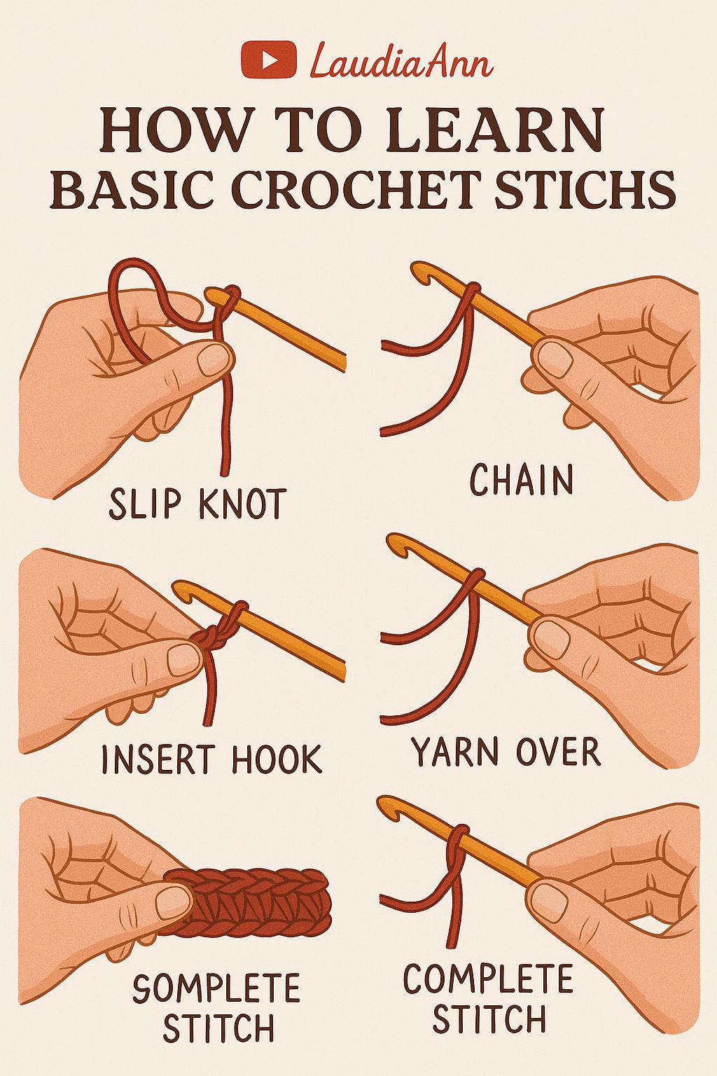 Guide for Basic Crochet Stitches by Deezas Crochet, Tutorial, Pdf ...