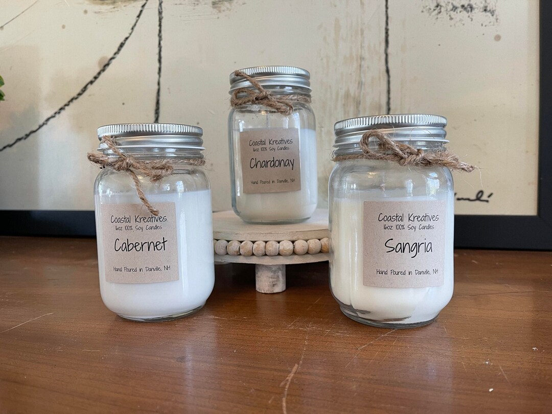 Candle flight 3 Soy Pint Candles Chardonnay Cabernet Sangria Boozy ...