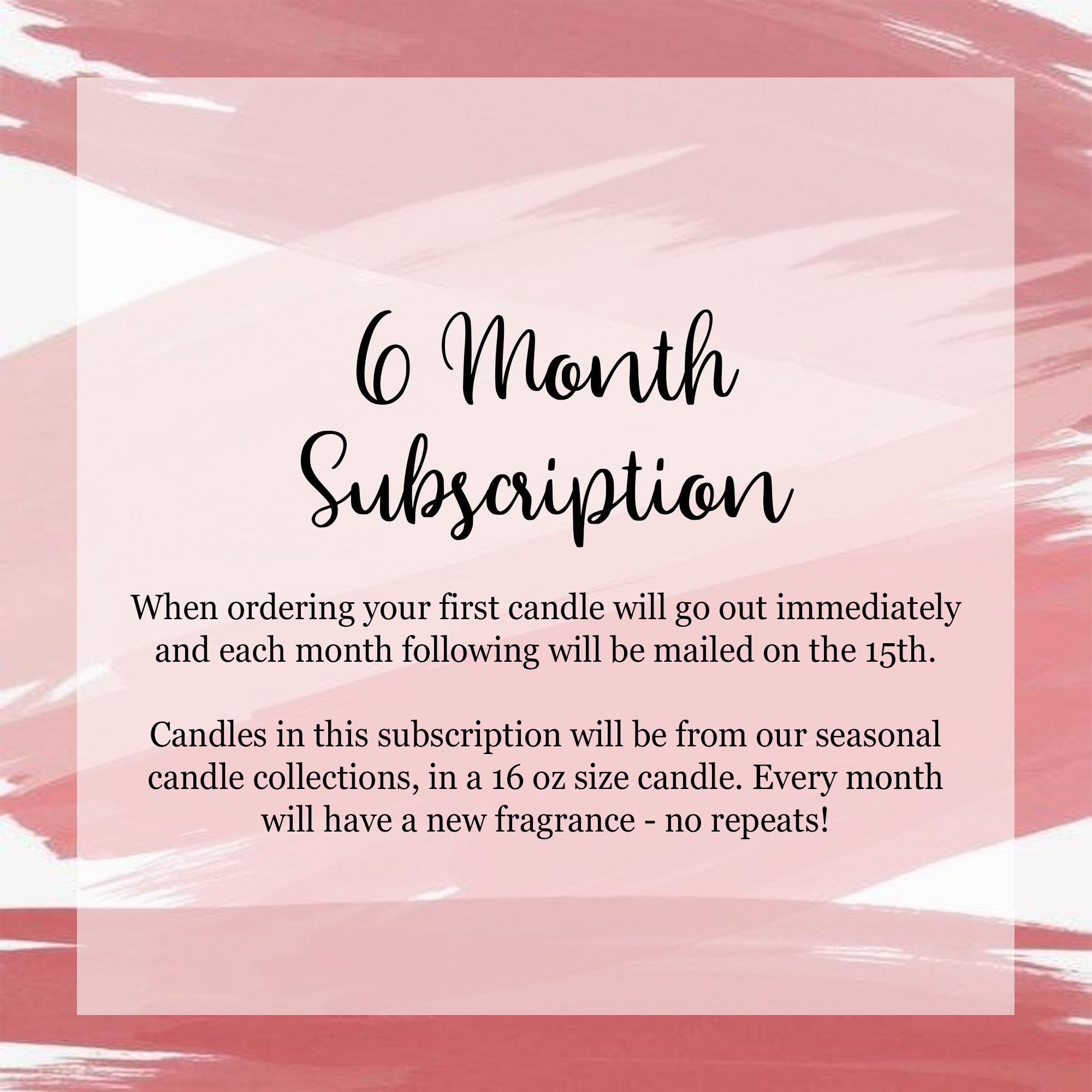 6 Month Candle Subscription Free Shipping Choose Your First - Etsy