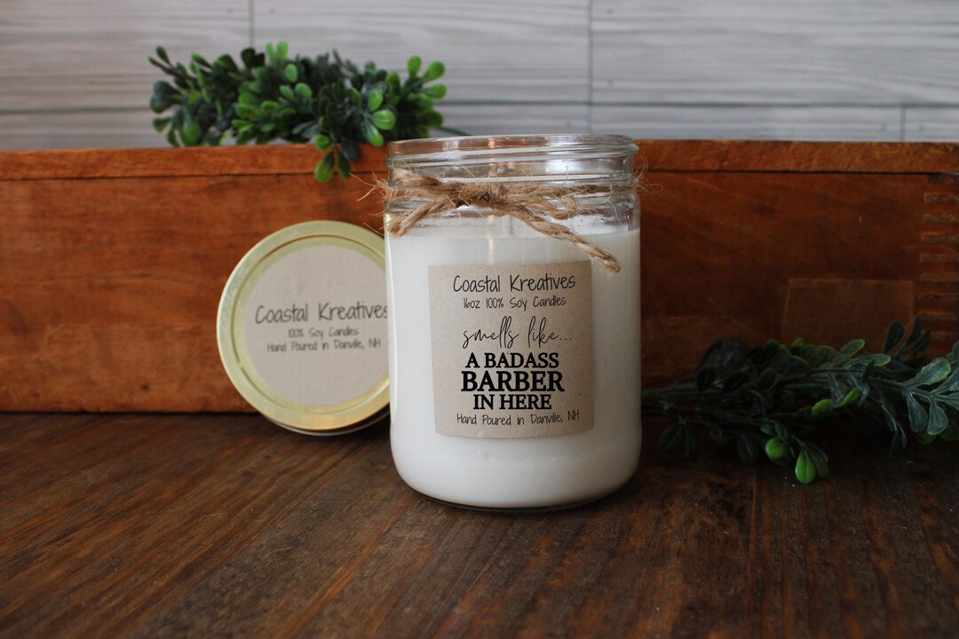 Smells Like...badass Barber in Here Soy Candle Barber Gift - Etsy