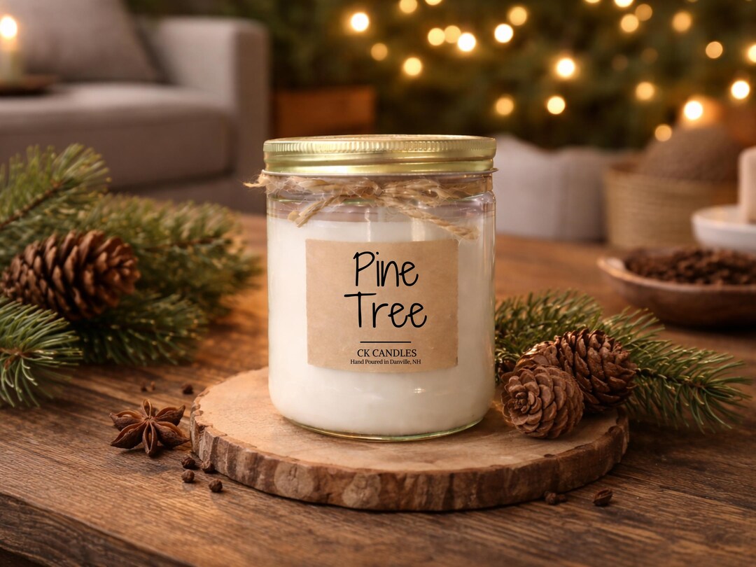 Pine Tree Pint Soy Candle - 16 Oz Glass Jar - Etsy