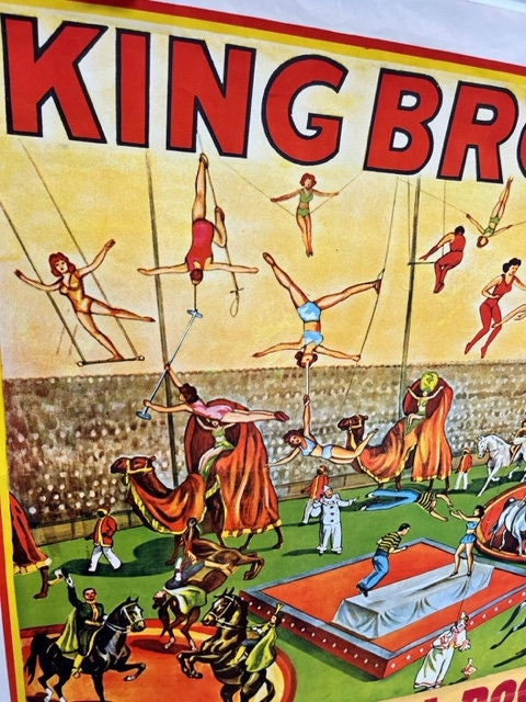 Vintage 1950 King Bros. Circus Poster - Etsy
