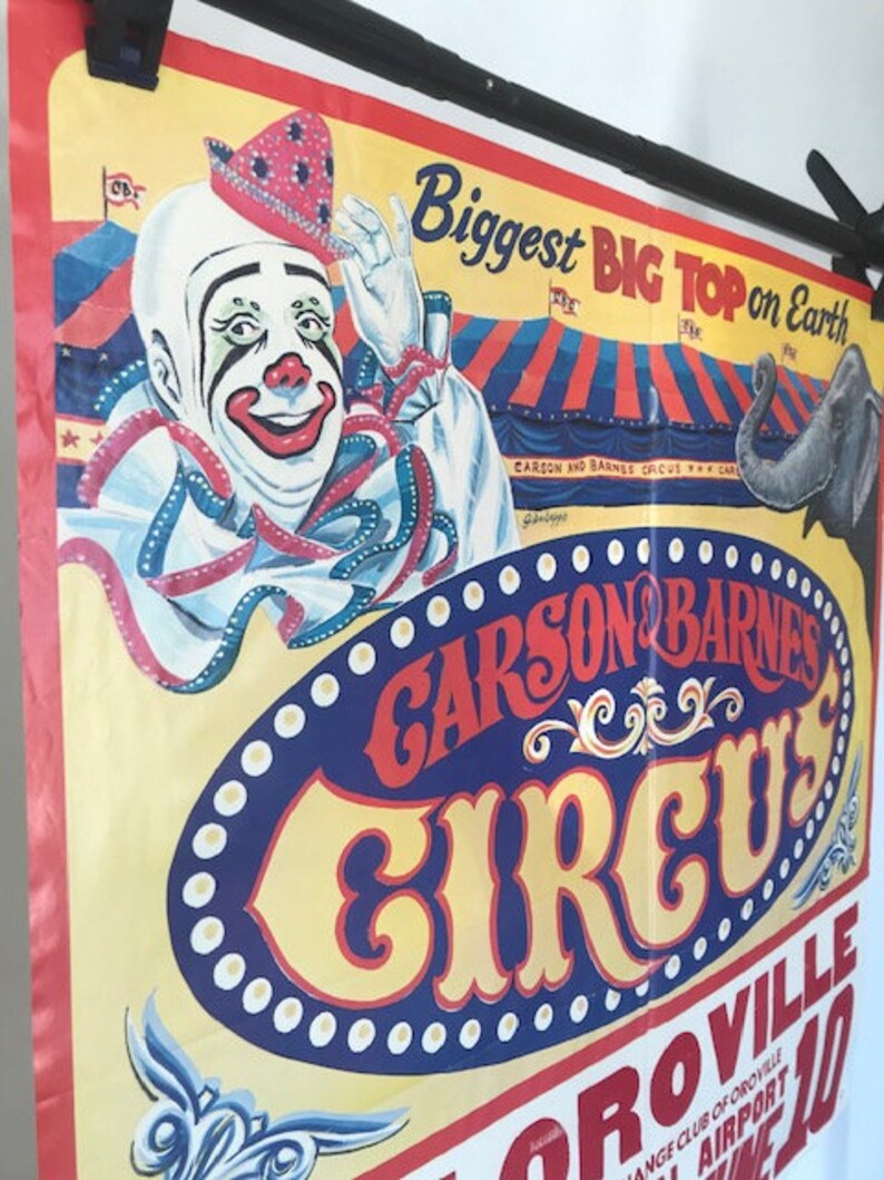 Carson and Barnes Circus REPRODUCTION Poster Circa 1980's - Etsy