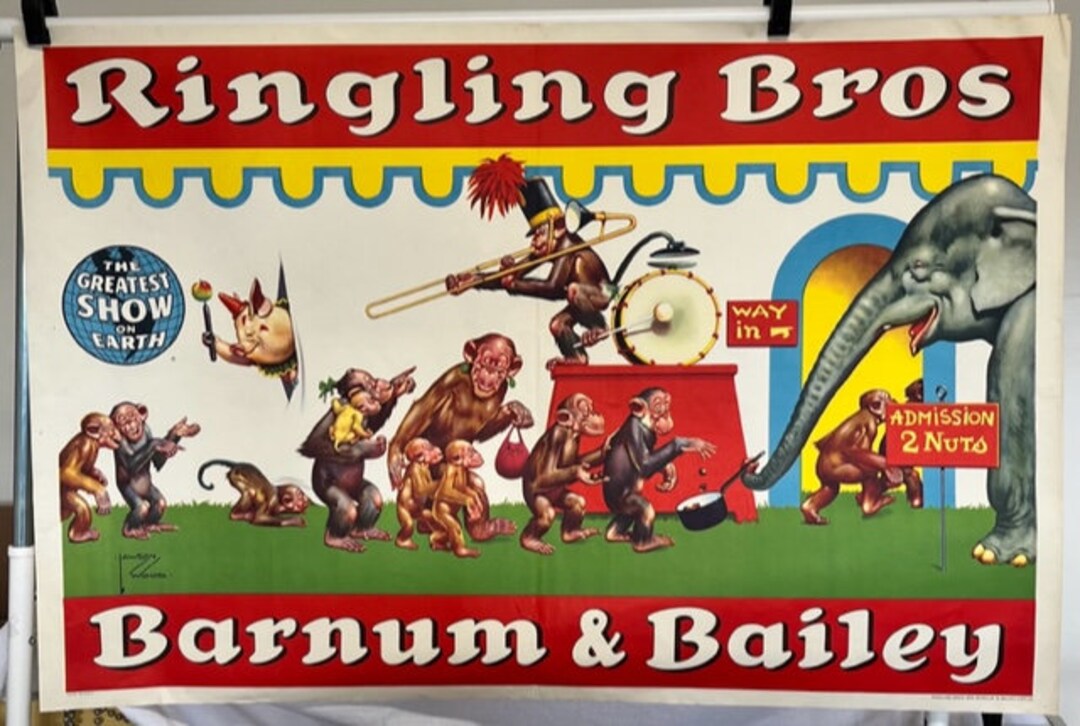Vintage 1940's Ringling Bros. Barnum & Bailey Circus Poster - Etsy