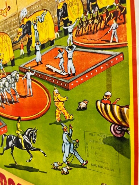 Vintage 1950 King Bros. Circus Poster - Etsy