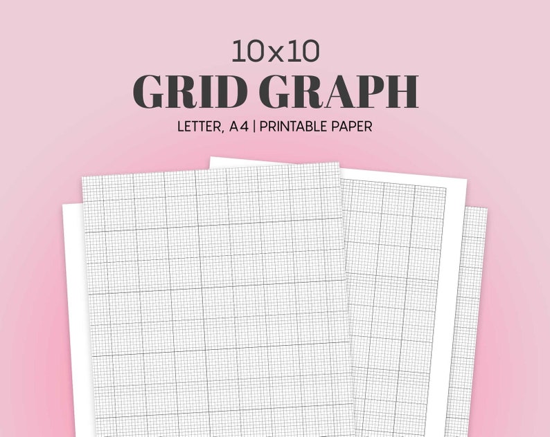 Grid Graph Paper Printable 10x10 Digital Download - Etsy