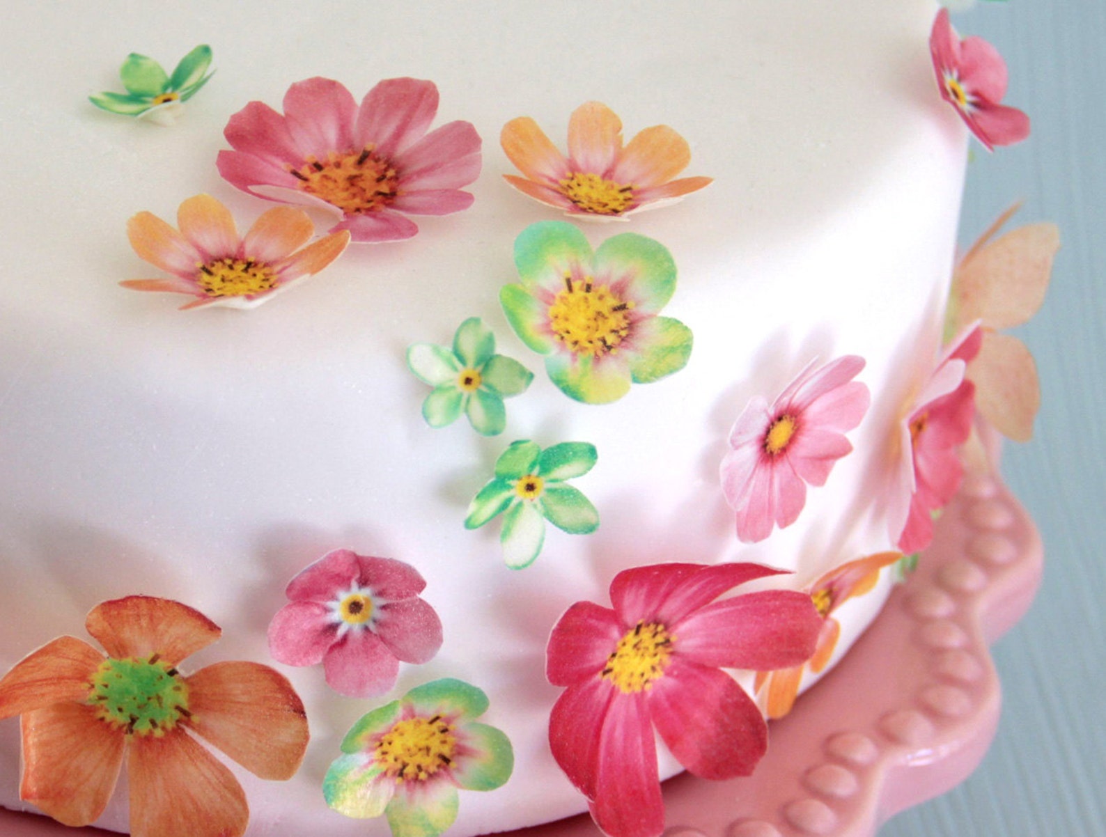 Edible Wafer Paper Mixed Flower Blossoms | Etsy