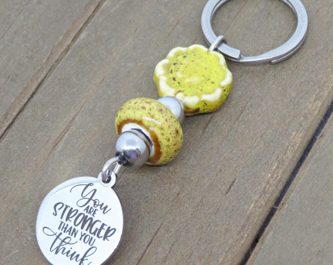 You Are Stronger Than You Think Key Chain, Inspirational Key Ring, Get ...