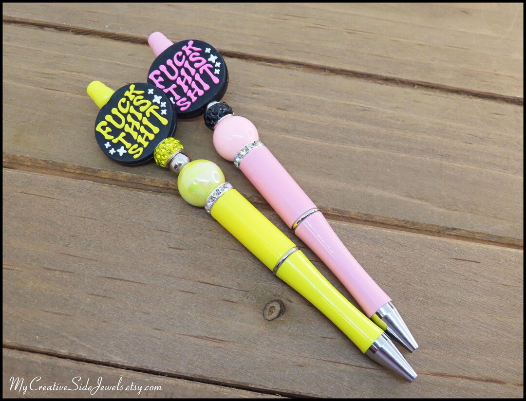 Fuck This Shit Beaded Pens, Curse Word Fancy Writing Pen, Funny Co ...