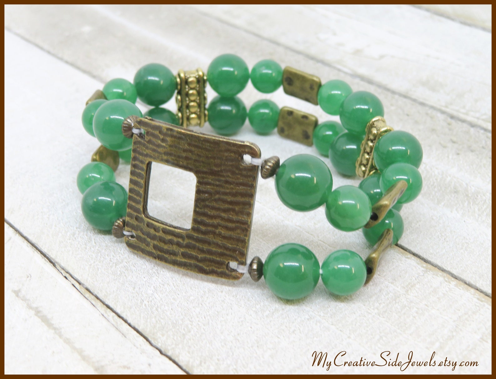 Green Multi Strand Statement Bracelet Double Strand Green - Etsy