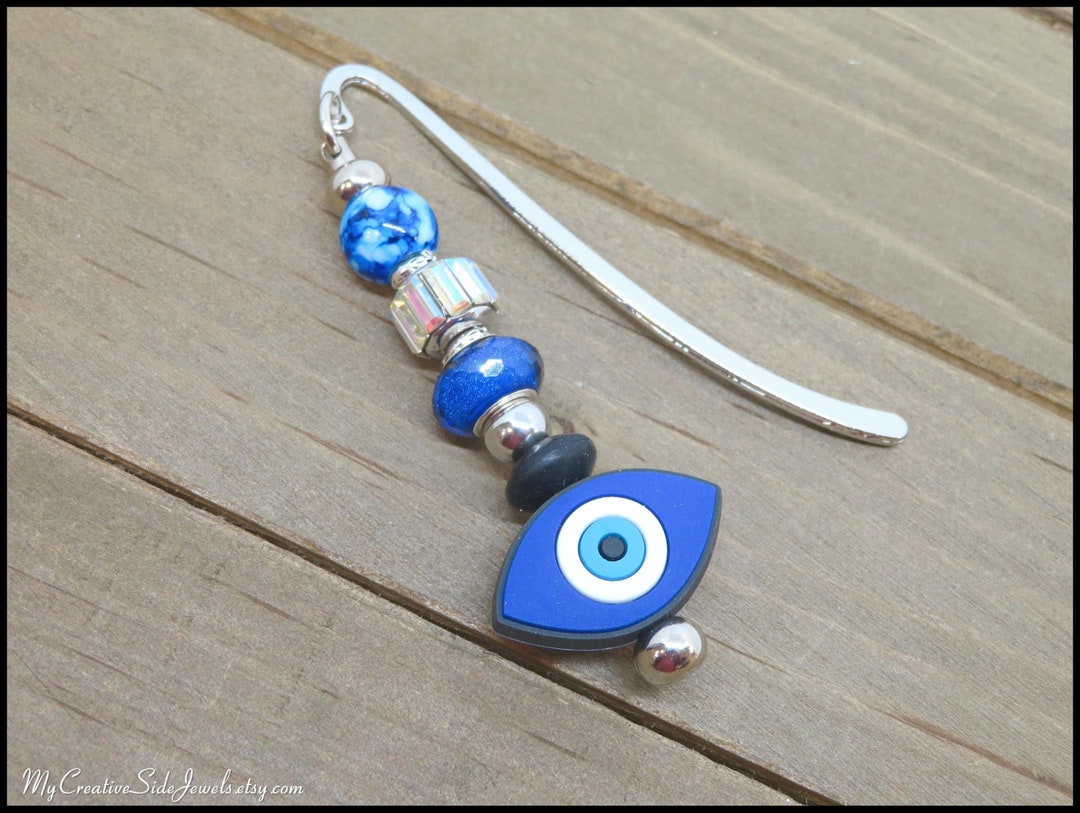 Evil Eye Bookmark, Beaded Metal Bookmark, Reading Accessory, Symbolic ...