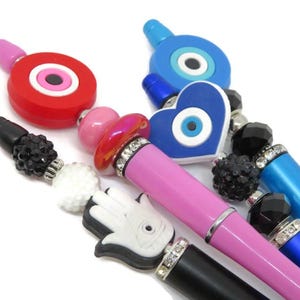 Evil Eye Beaded Pens, Good Energy Malocchio Gift, Fancy Writing Pen, Co ...