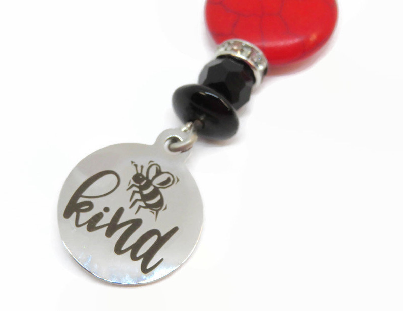 Bee Kind Key Chain Red and Black Be Kind Key Ring - Etsy