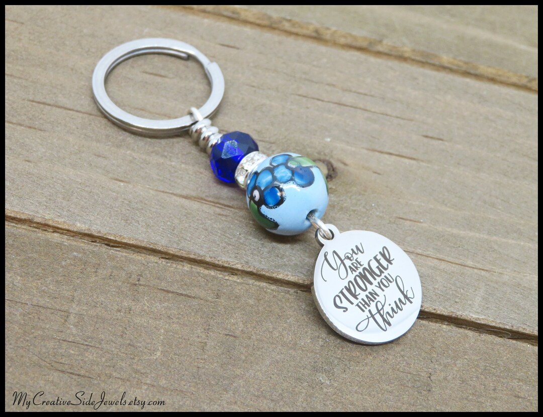 You Are Stronger Than You Think Key Chain, Inspirational Key Ring, Get ...