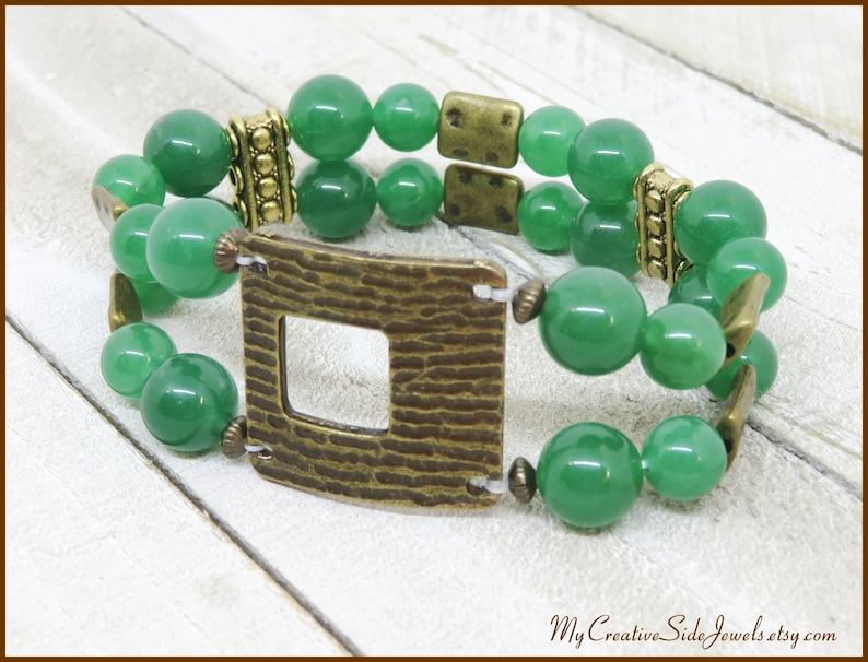 Green Multi Strand Statement Bracelet Double Strand Green - Etsy