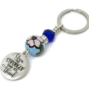 You Are Stronger Than You Think Key Chain, Inspirational Key Ring, Get ...