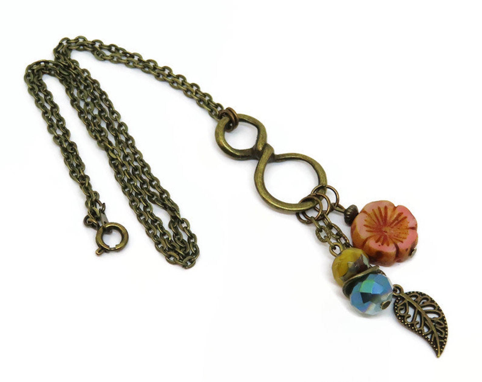 Colorful Boho Chic Pendant Necklace Whimsical Czech Glass - Etsy