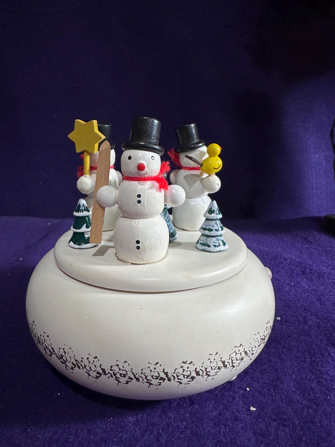 Richard Glässer 3 Snowmen Music Box Plays :"süßer Die Glocken Nie ...
