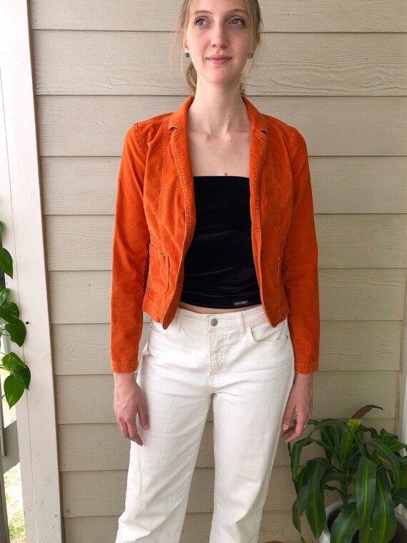 Vintage Pumpkin Orange Corduroy Casion Brand Blazer J… - Gem