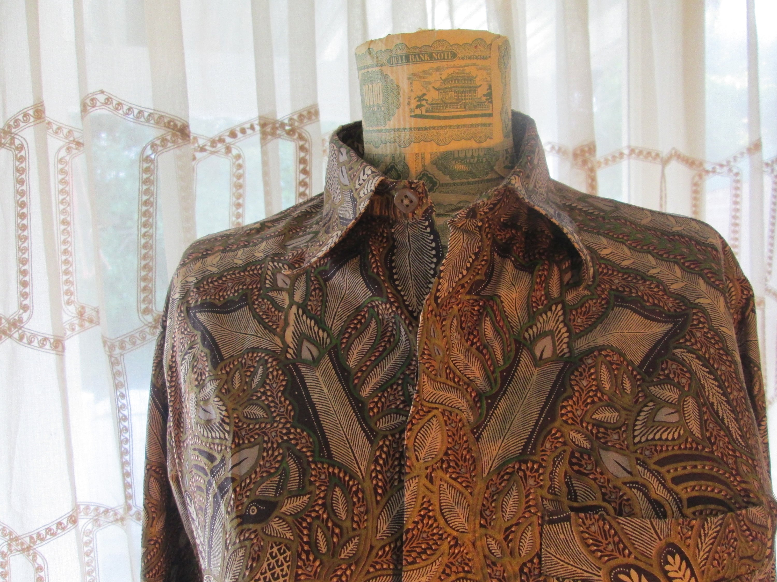 Traditional Indonesian Batik Shirt, Garuda Pattern Batik Shirt With ...