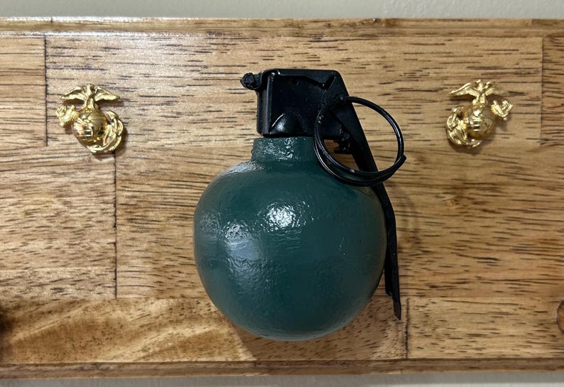 US Marine Corps Hand Grenade Kabar Display or Jacket/hat Rack - Etsy