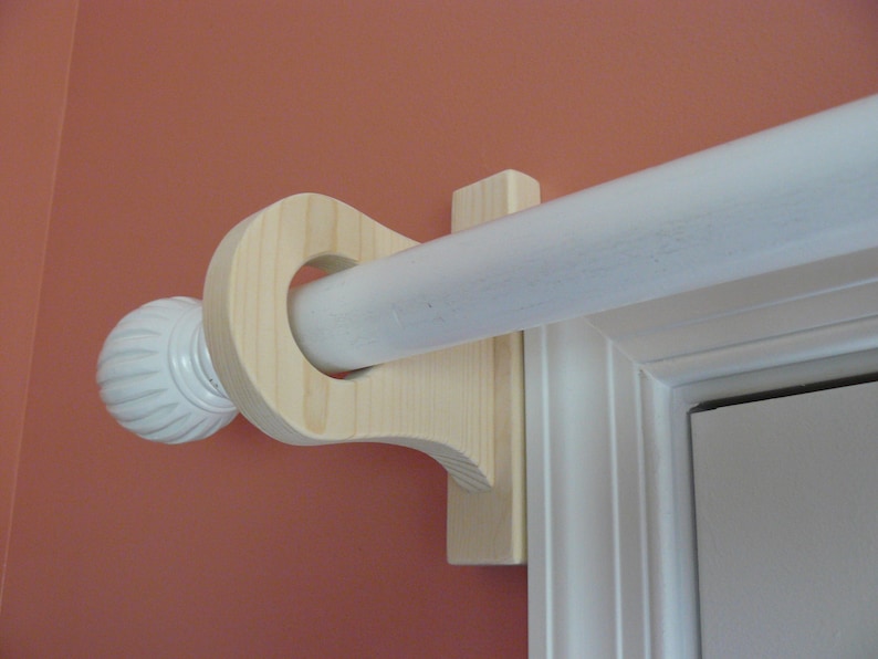 Decorative Wood Curtain Rod Brackets - Etsy
