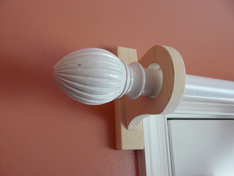 Decorative Wood Curtain Rod Brackets - Etsy