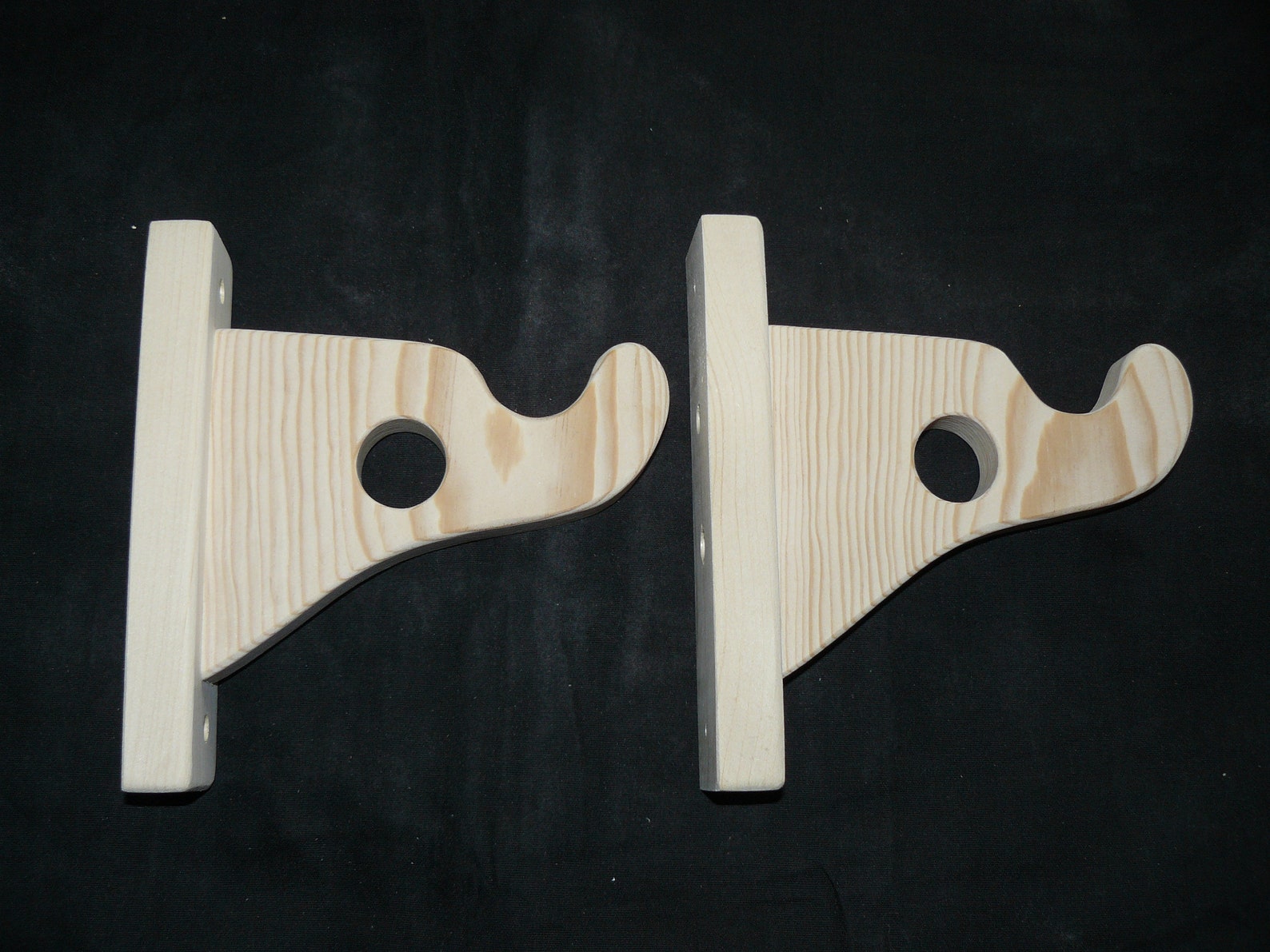 Wood Curtain Rod Brackets for 2 Rods - Etsy