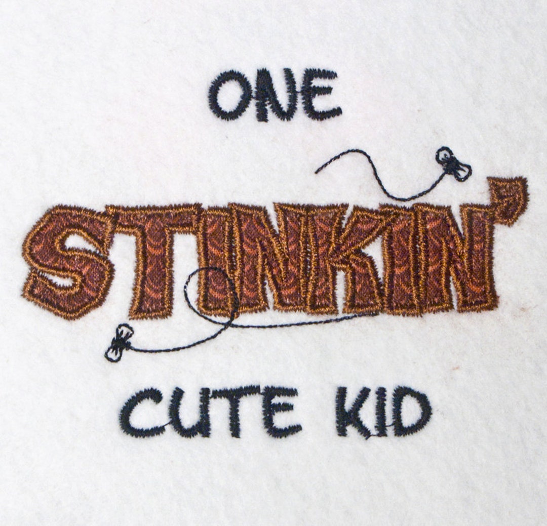 Applique Machine Embroidery Design, One Stinkin Cute Kid, Baby Infant ...