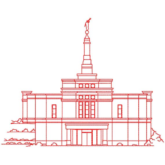 Winter Quarters Nebraska LDS Temple Redwork Embroidery | Etsy