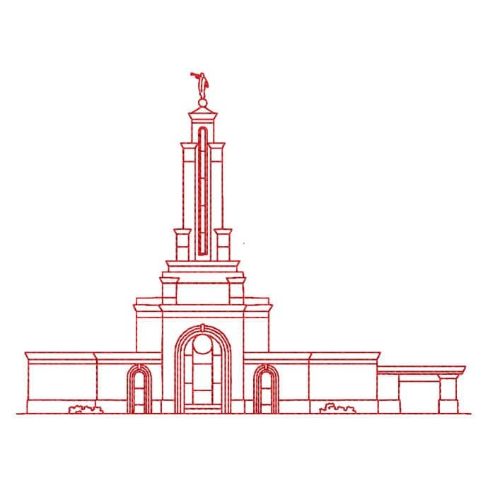 Lubbock Texas LDS Temple Redwork Embroidery Design digital | Etsy