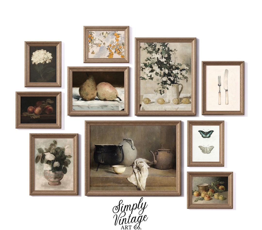 Vintage Kitchen Wall Art Set of 10 Antique Prints Gallery Wall Set ...