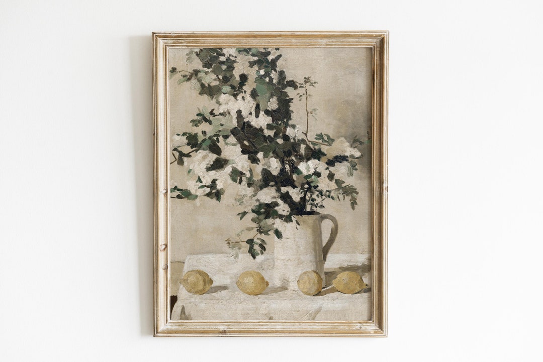 Vintage Farmhouse Kitchen Art Print. Vintage Kitchen Wall Art. Lemons ...