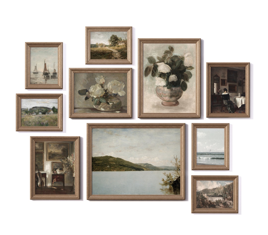 Vintage European Gallery Wall SET of 10. Vintage Dining Room Home Decor ...