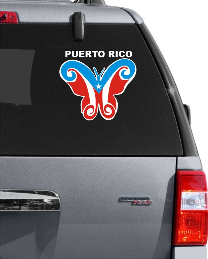 Puerto Rico Butterfly Car Window Vinyl Decal Sticker - Etsy