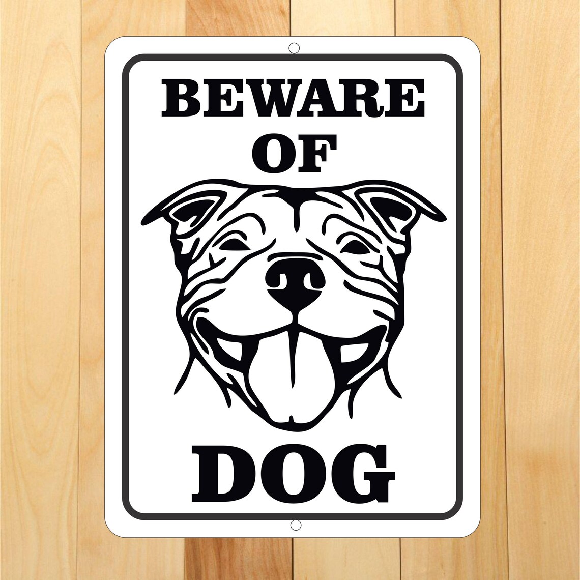 Signo Pit bull cara Cuidado con el perro / Divertido / Pitbull - Etsy ...
