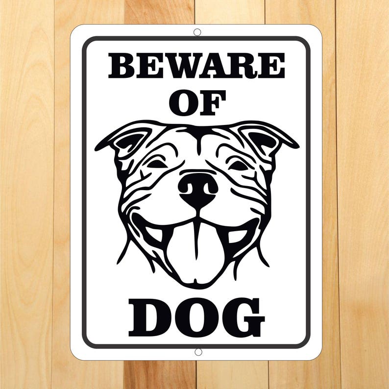 Sign Pit Bull Face Beware of Dog / Funny / Pitbull / Decal / Sticker - Etsy