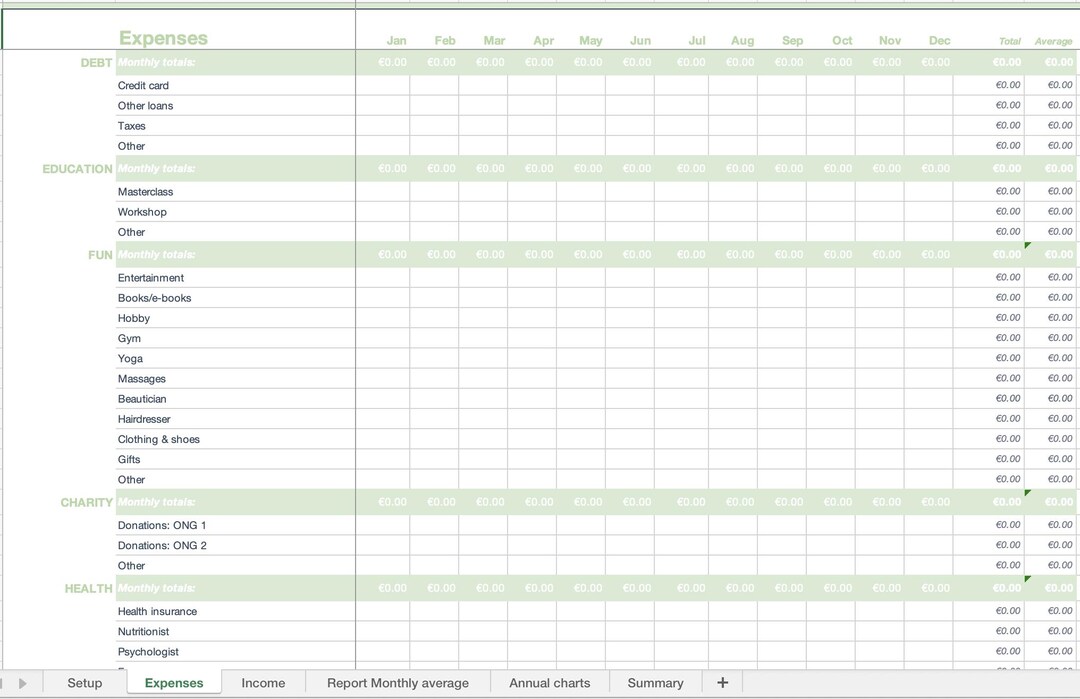 Personal Expenses Tracker - Template - Etsy Canada