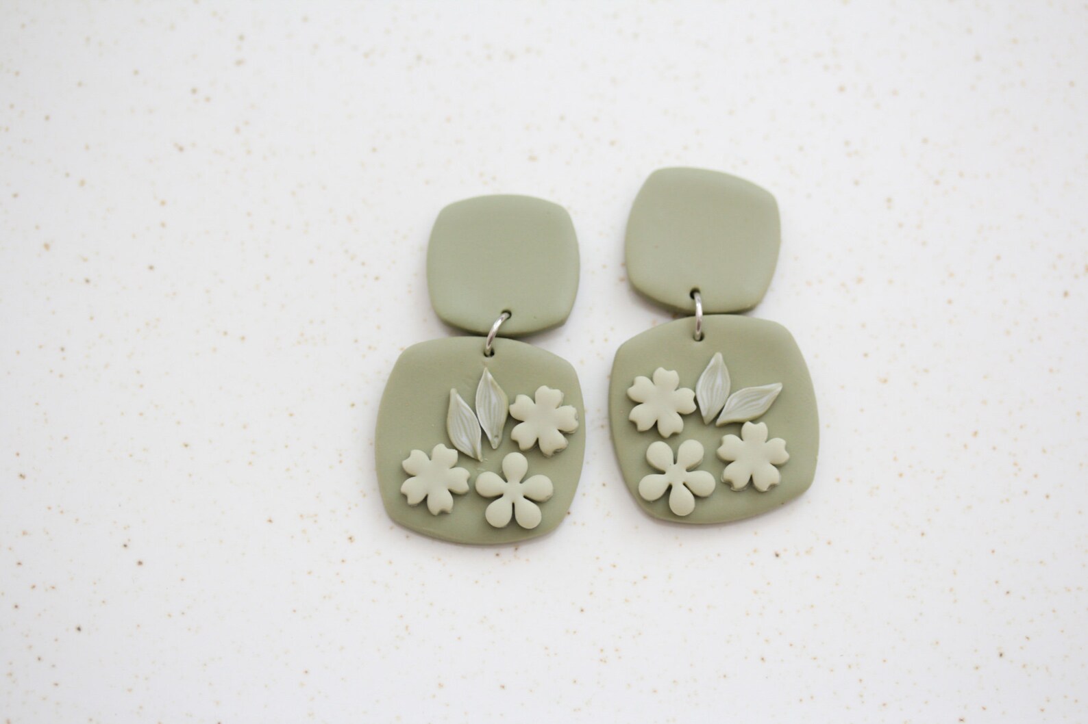 Hand Embroidered Polymer Clay Floral Earrings, Statement Flower ...