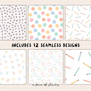 Back to School Colorful Teacher Mix Digital Paper Pack - Seamless ...