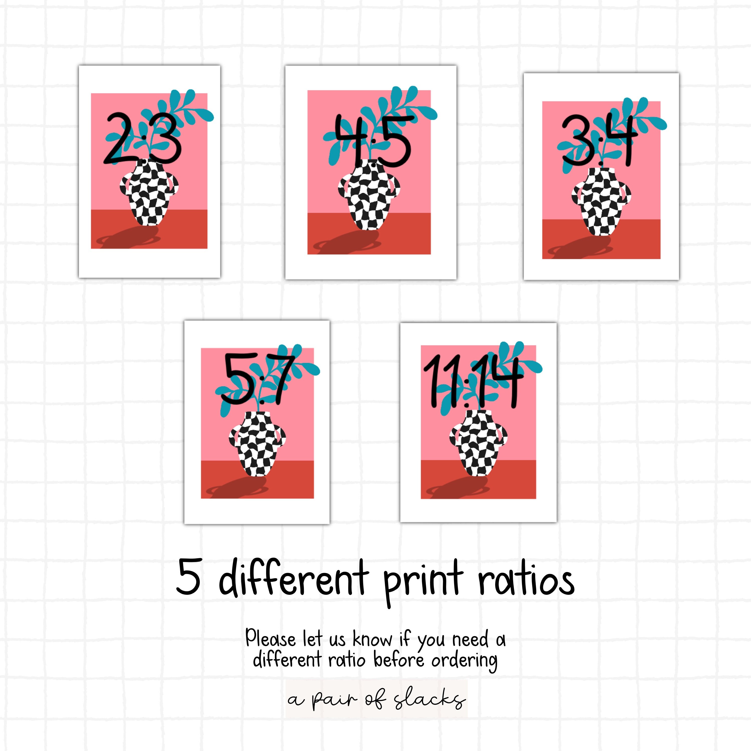 Checkered Vase Modern Digital Art Print - Instant Download Printable ...