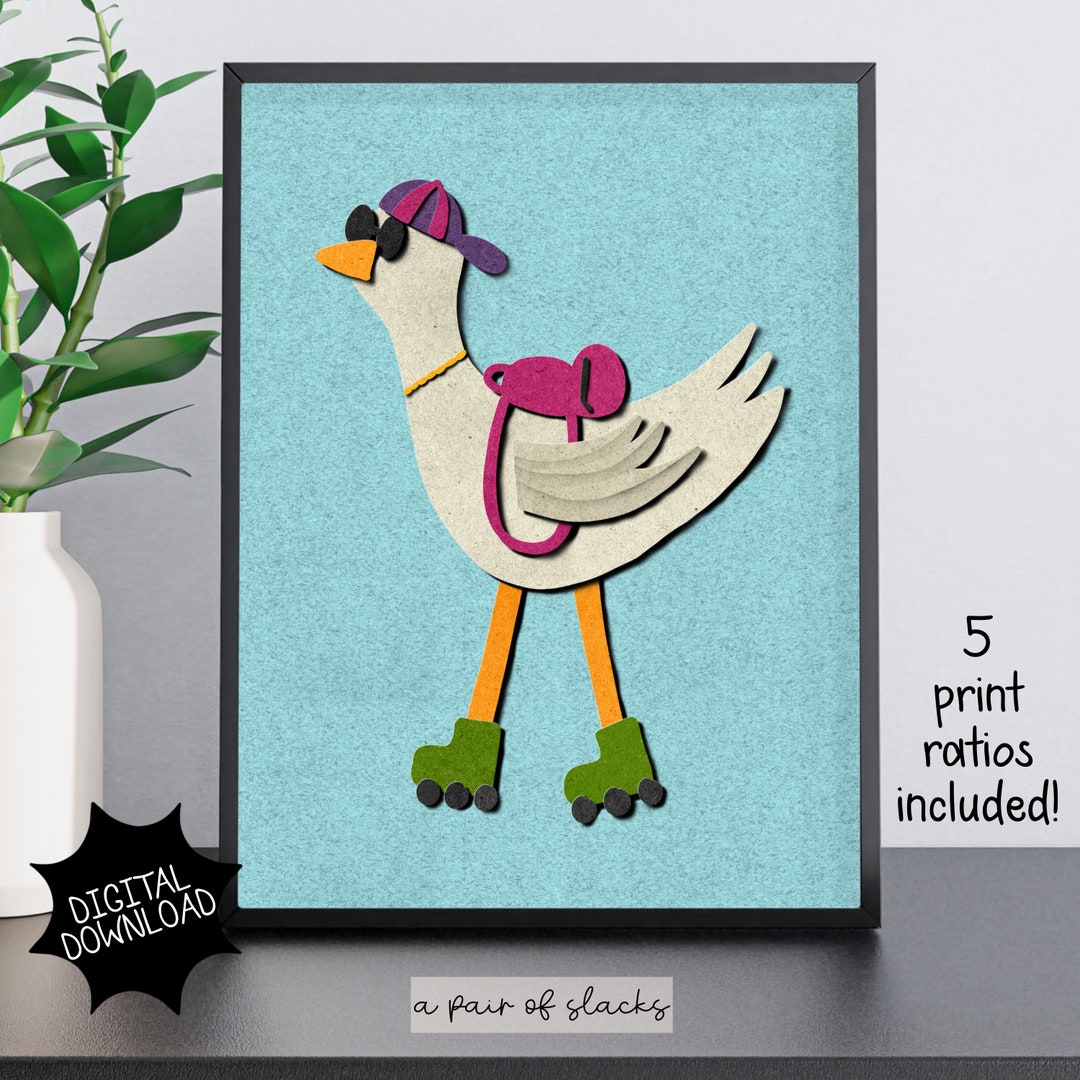 Goose Digital Art Print - Instant Download, Printable, Paper Cut ...