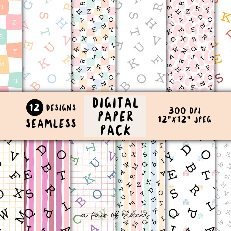 Abc and 123 Pattern - Etsy