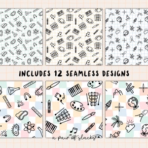 Back to School Colorful Teacher Mix Digital Paper Pack - Seamless ...