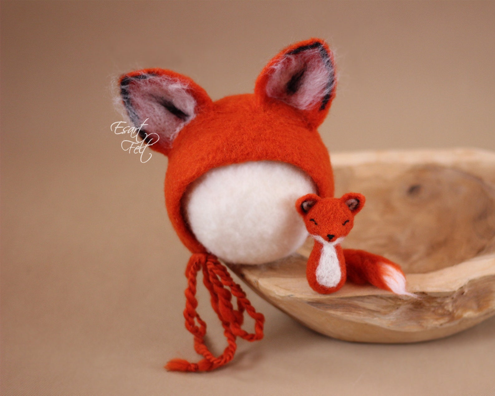 Pre-order Fox Set Felted Newborn Prop, Photography Photo Props Felt Fox ...