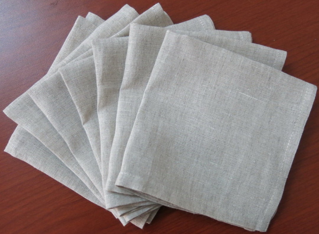 100 Natural Linen Napkins 10"x10" - Etsy