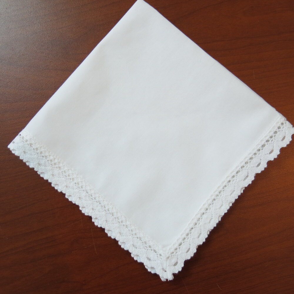 100 White Lace Cotton Women's Handkerchiefs - Etsy