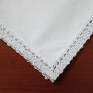 50 White Cotton 11.5"x11.5" Lady's Handkerchiefs With Lace Edge - Etsy